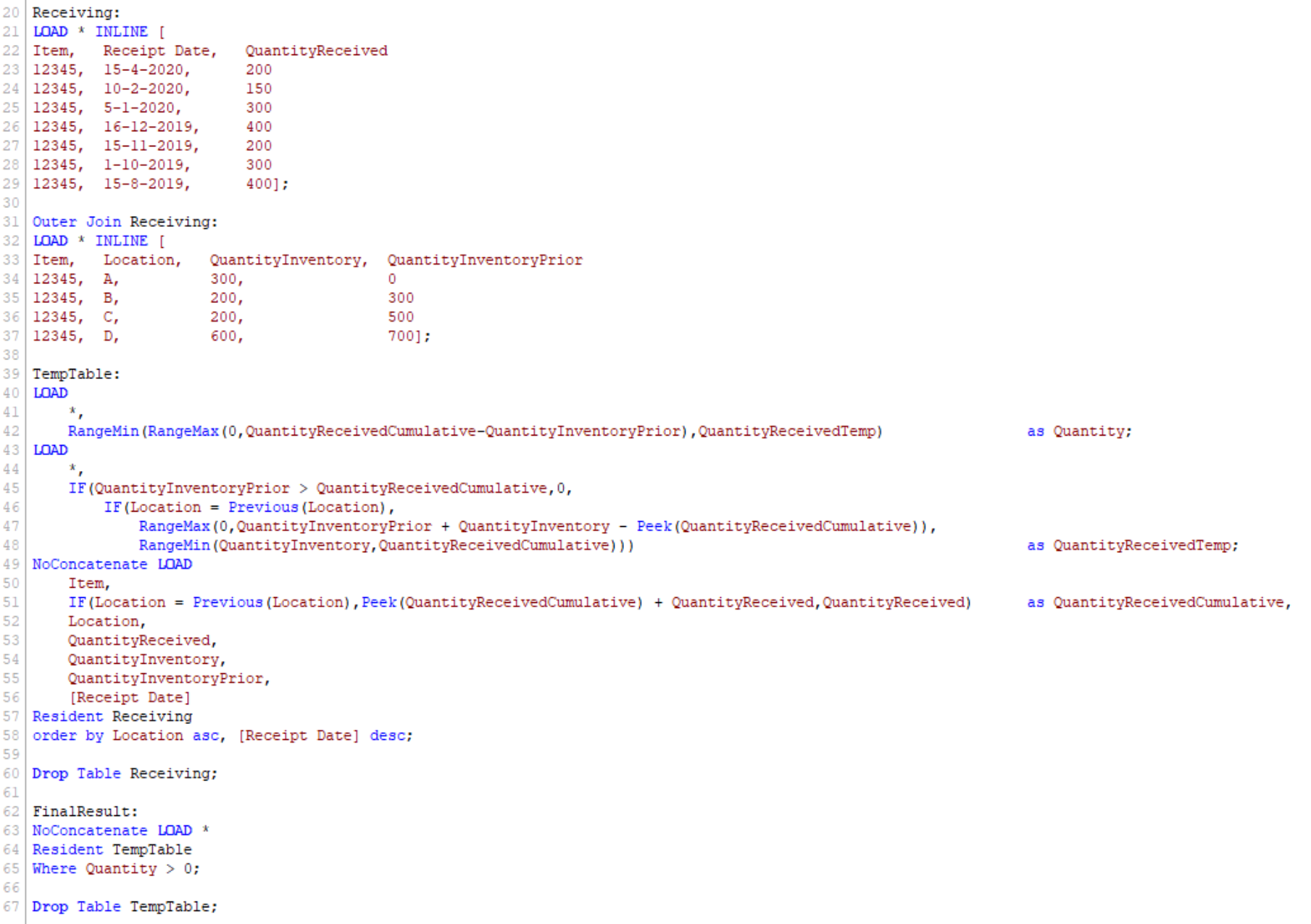 Solved: Load Script Help - Inventory Allocation - Qlik Community - 1698305