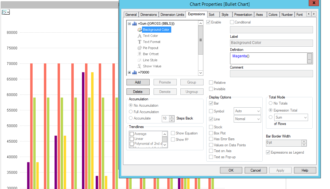 How do i change colors in my bullet chart? - Qlik Community - 996531