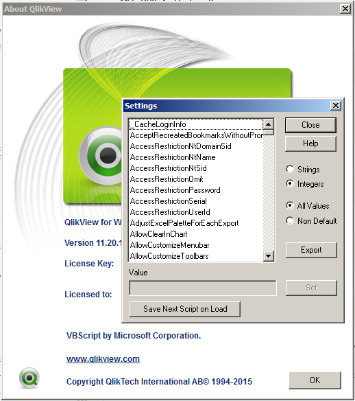 Help/About Qlikview - hidden application settings - Qlik Community - 1124114
