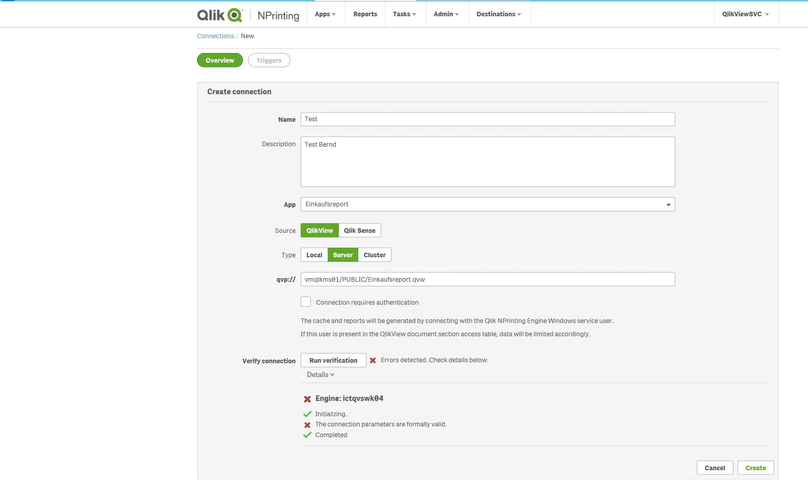 Solved: NPrinting Connection QlikView Server - Qlik Community - 1437190