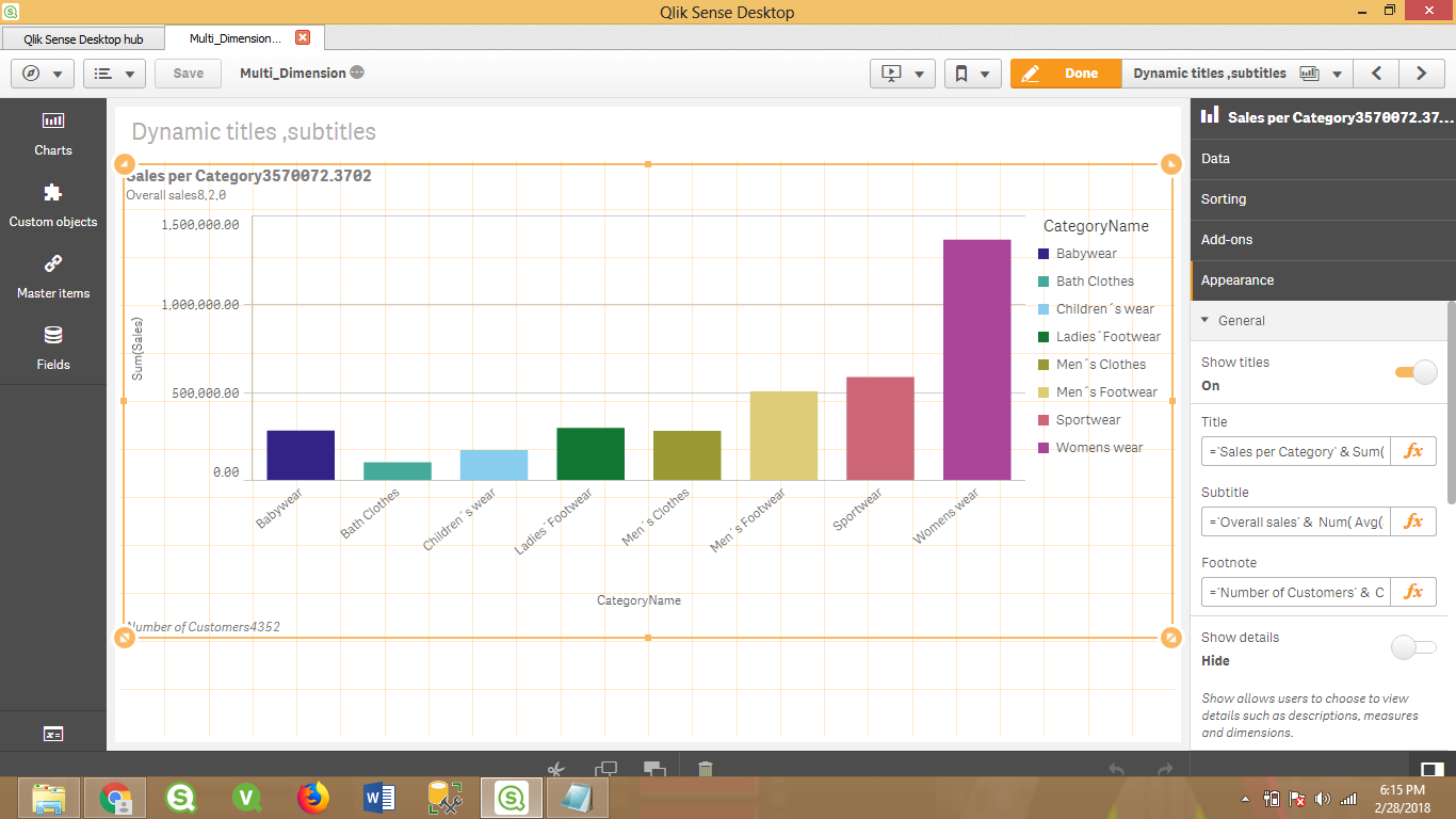 dynamic title in qlik sense bar chart - Qlik Community - 1152157