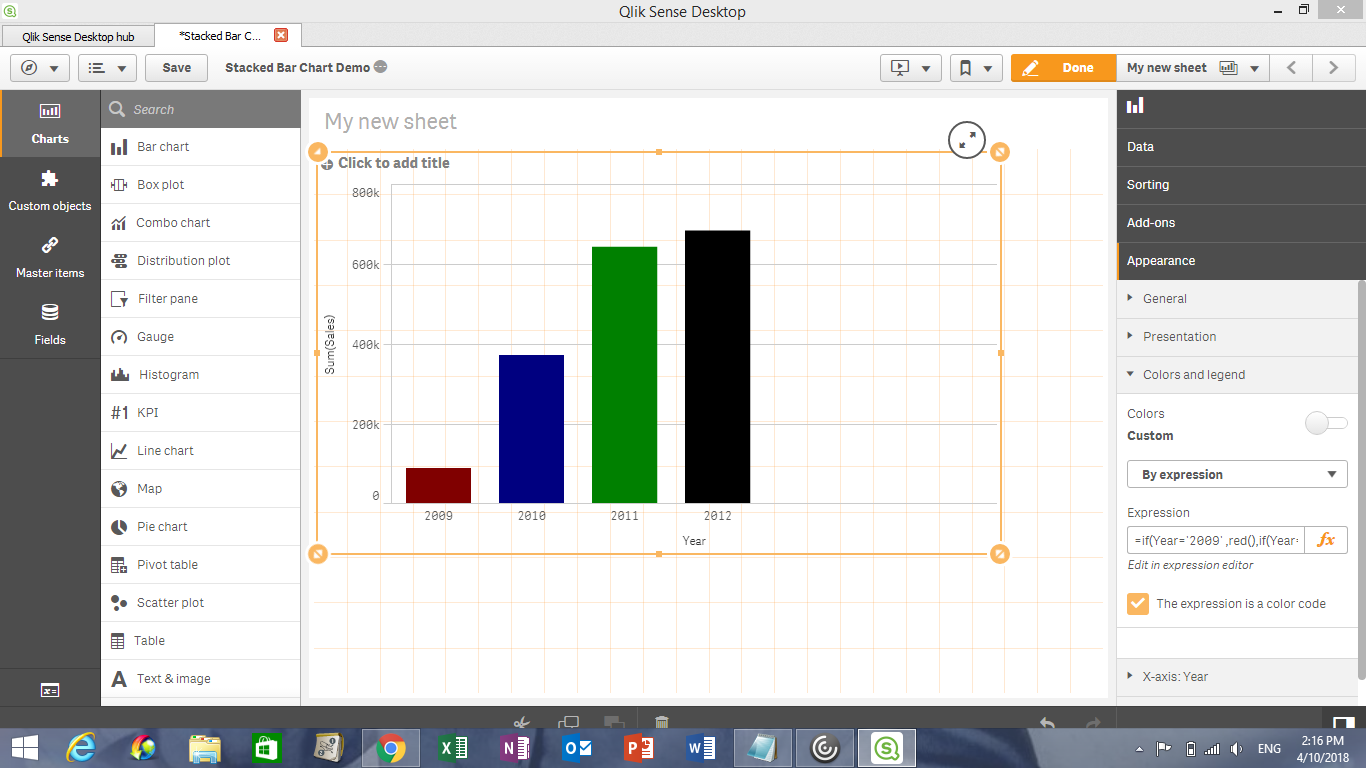 Solved: Color scheme in qliksense for bar chart - Qlik Community - 1317785