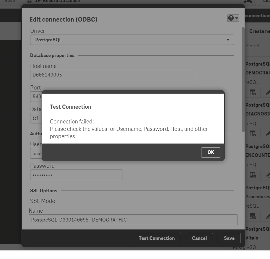 Can no longer connect QlikSense to pgAdmin postgr... - Qlik Community ...