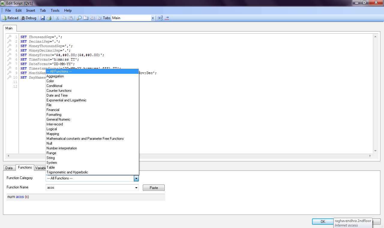 what are functions we can use in script level? - Qlik Community - 571077