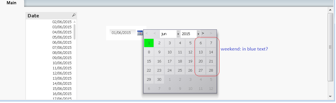 Calendar chart with weekend - Qlik Community - 885553