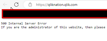 Solved: 500 Internal Server Error in qliknation.qlik - Qlik Community - 2417470