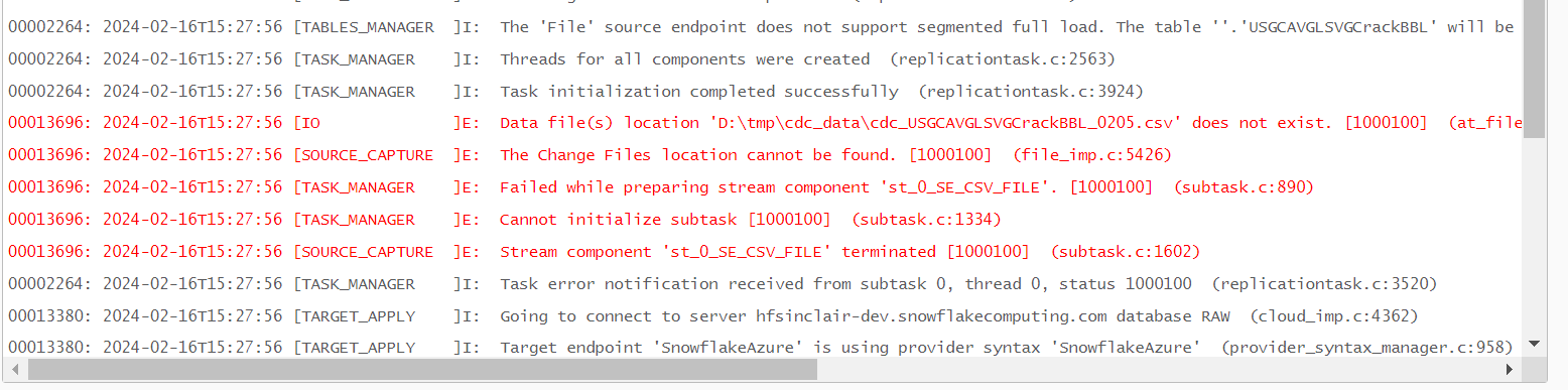 Unable to process the Change processing in the Qli... - Qlik Community - 2420451