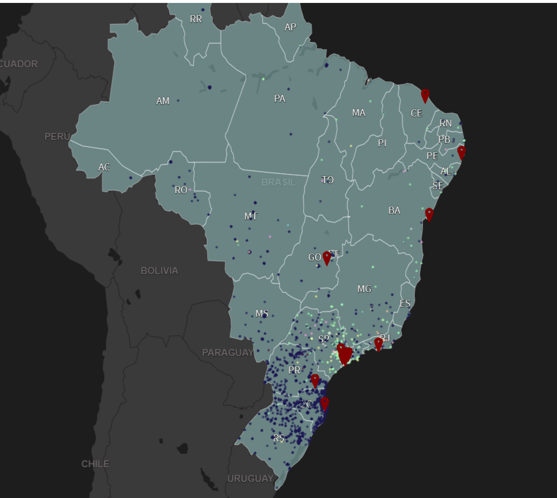 Customers as map chart data points - Qlik Community - 2449476