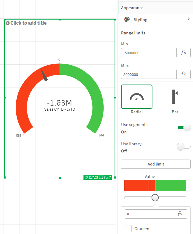Solved: How to change a color to a gauge chart according t... - Qlik Community - 2467212