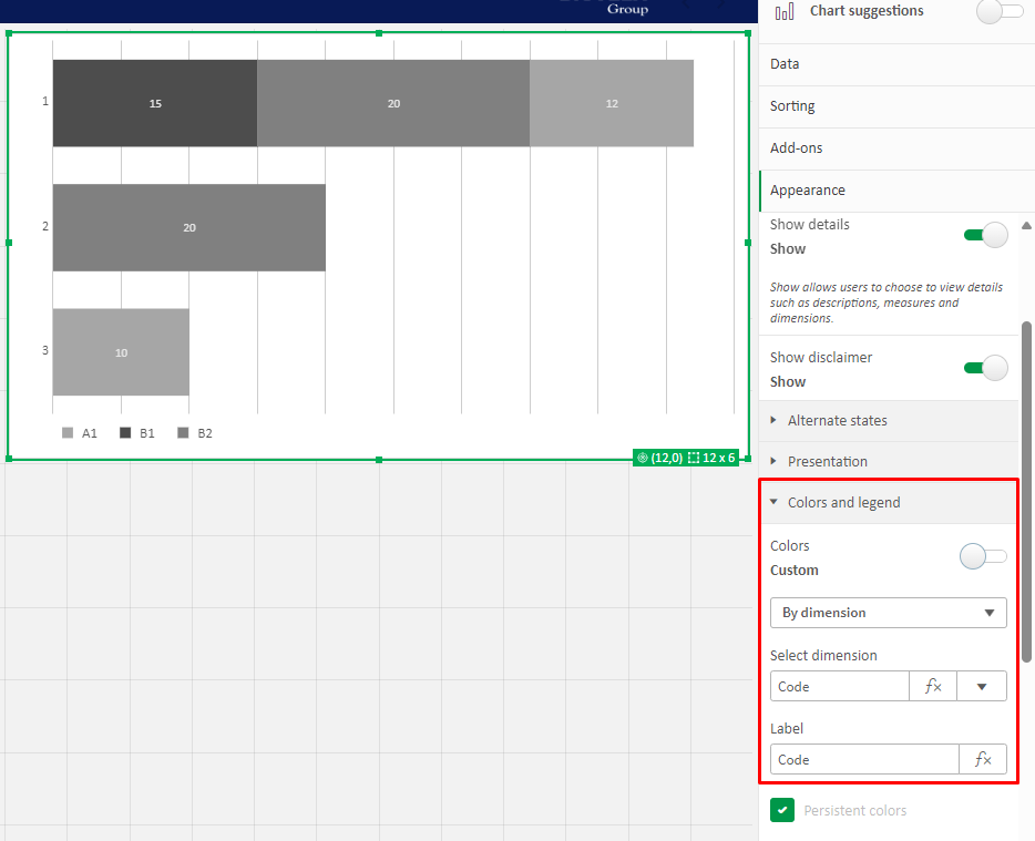 Bar chart legend dimension sorting - Qlik Community - 2477970