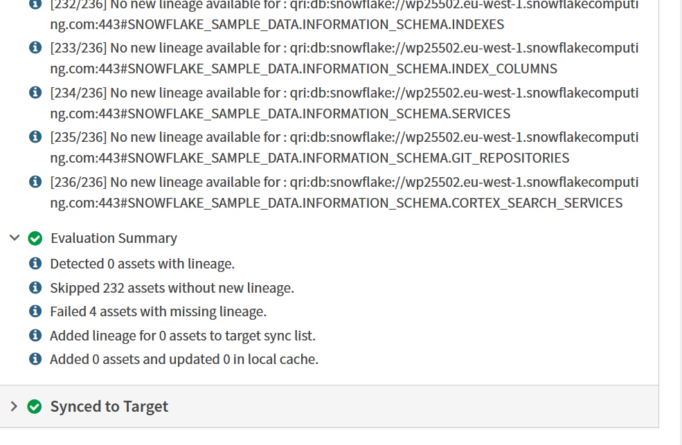 Issue with Qlik Data Lineage Snowflake Connector - Qlik Community - 2496904