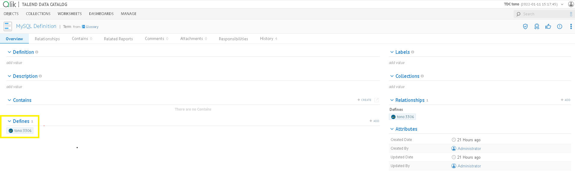 Qlik Talend Product: "Defines" in Talend Data Cata... - Qlik Community ...