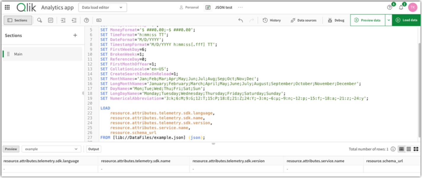 Qlik Sense: Column empty when loading data from JS... - Qlik Community ...
