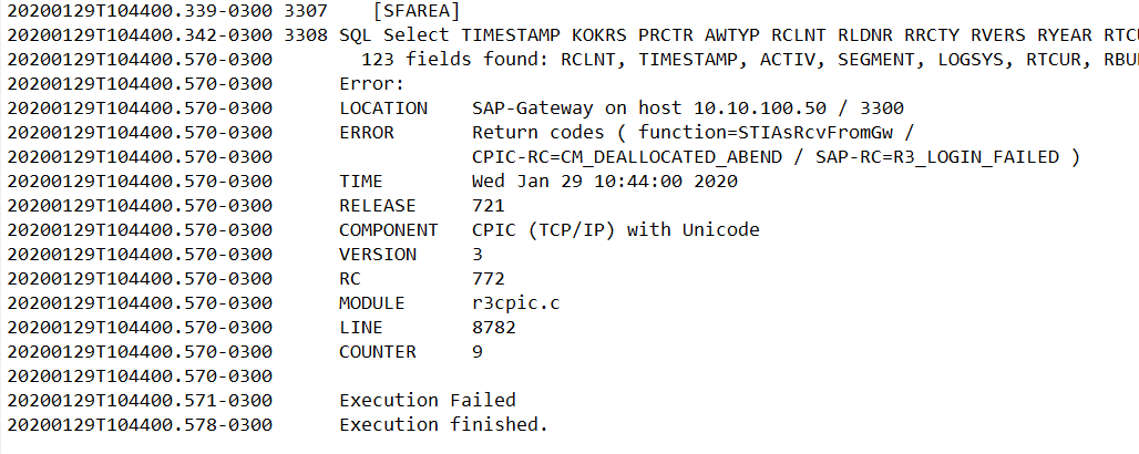 Error SAP Connector - Return codes - Qlik Community - 1670517