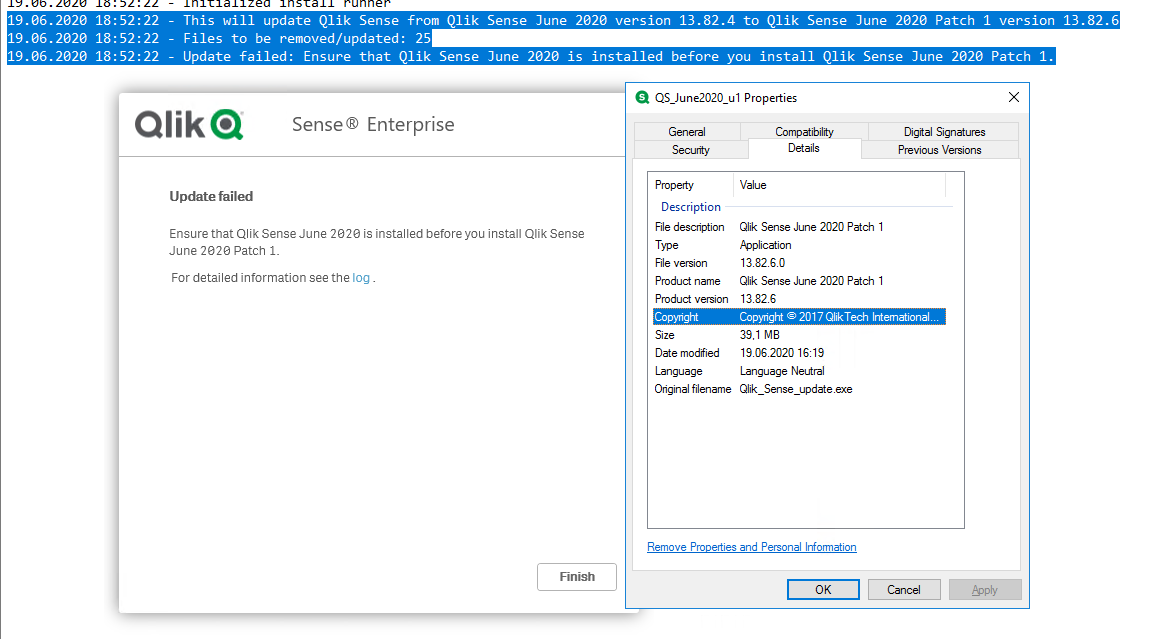 Installation Issue with Qlik Sense June 2020 Patch... - Qlik Community - 1720132
