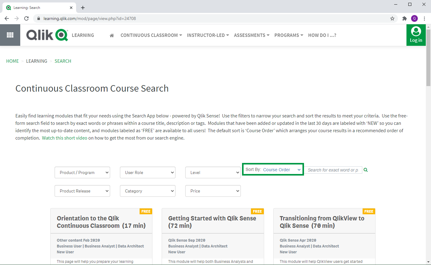 Updates to the Qlik Continuous Classroom Course Se... - Qlik Community ...