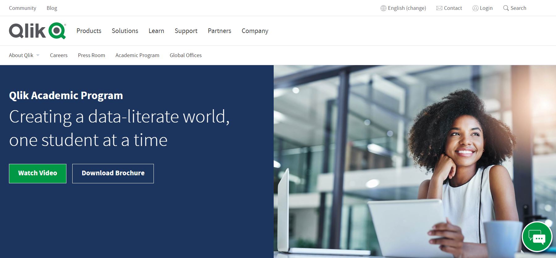 New Qlik Academic Program webpage