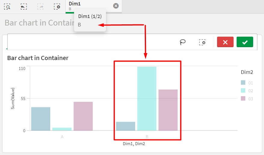 Bar chart in Container - Qlik Community - 1792497