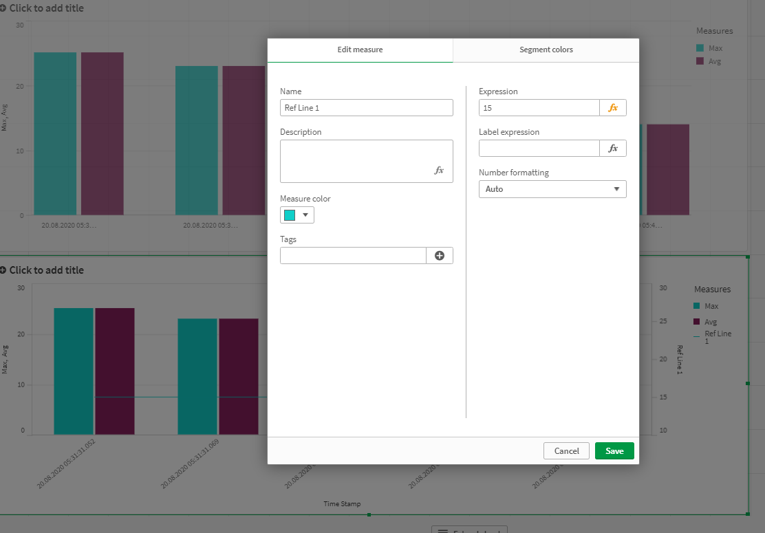 Solved: Color a combo chart based on measure name and one ... - Qlik ...