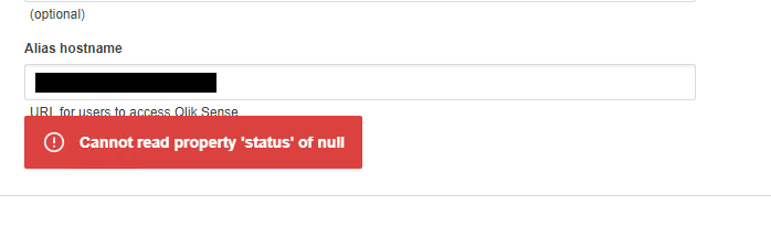 Cannot read 'status' of null error while configuri... - Qlik Community ...
