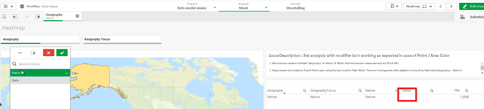 Heat Map customize color for area layer isn't work... - Qlik Community ...