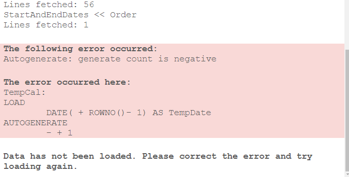 Solved: Master Calendar Error: Autogenerate: generate cou... - Qlik ...