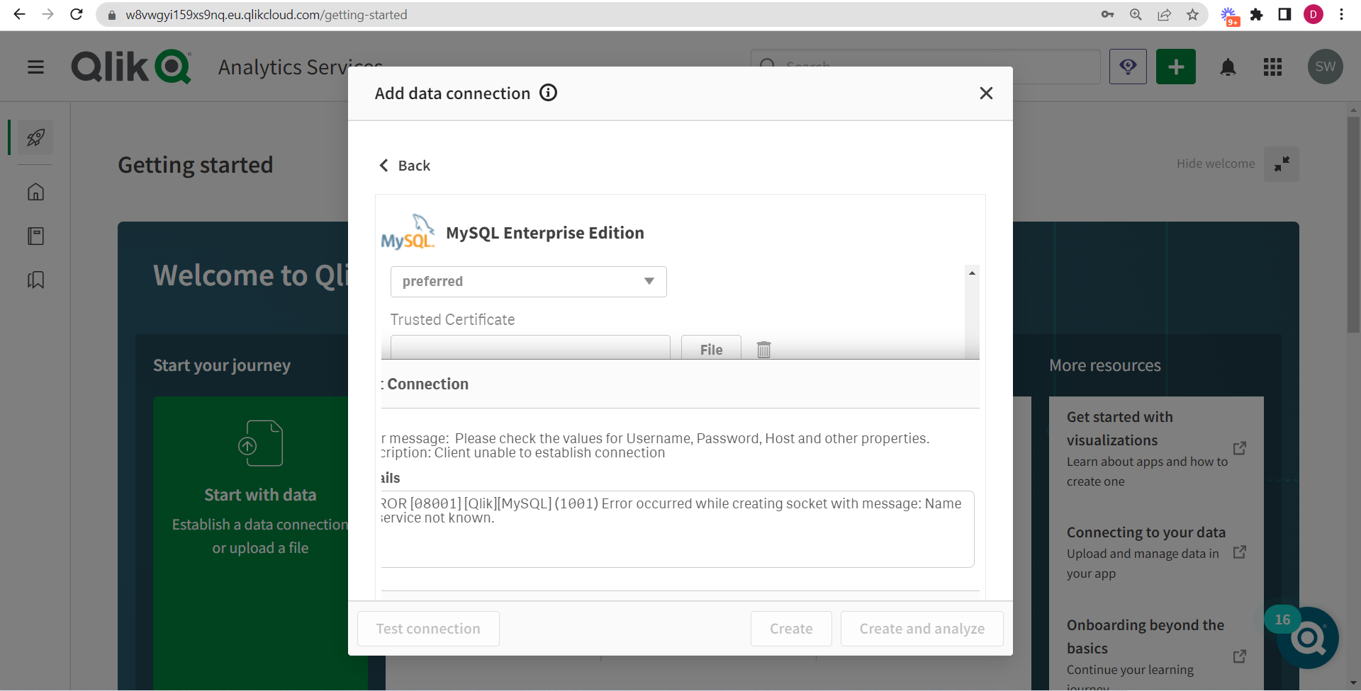 Unable to connect with MY SQL Database - Qlik Community - 1925188