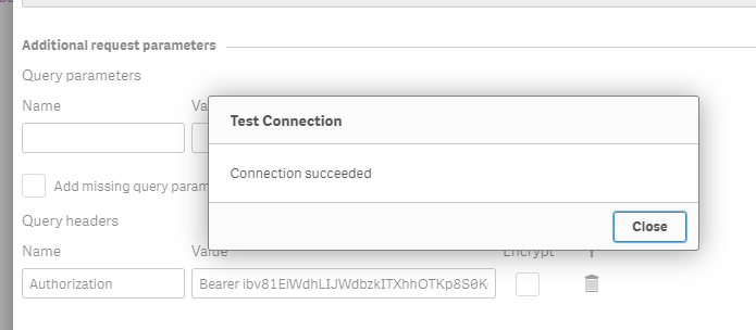 Create an new connection (Rest) with an Bearer Key - Qlik Community ...