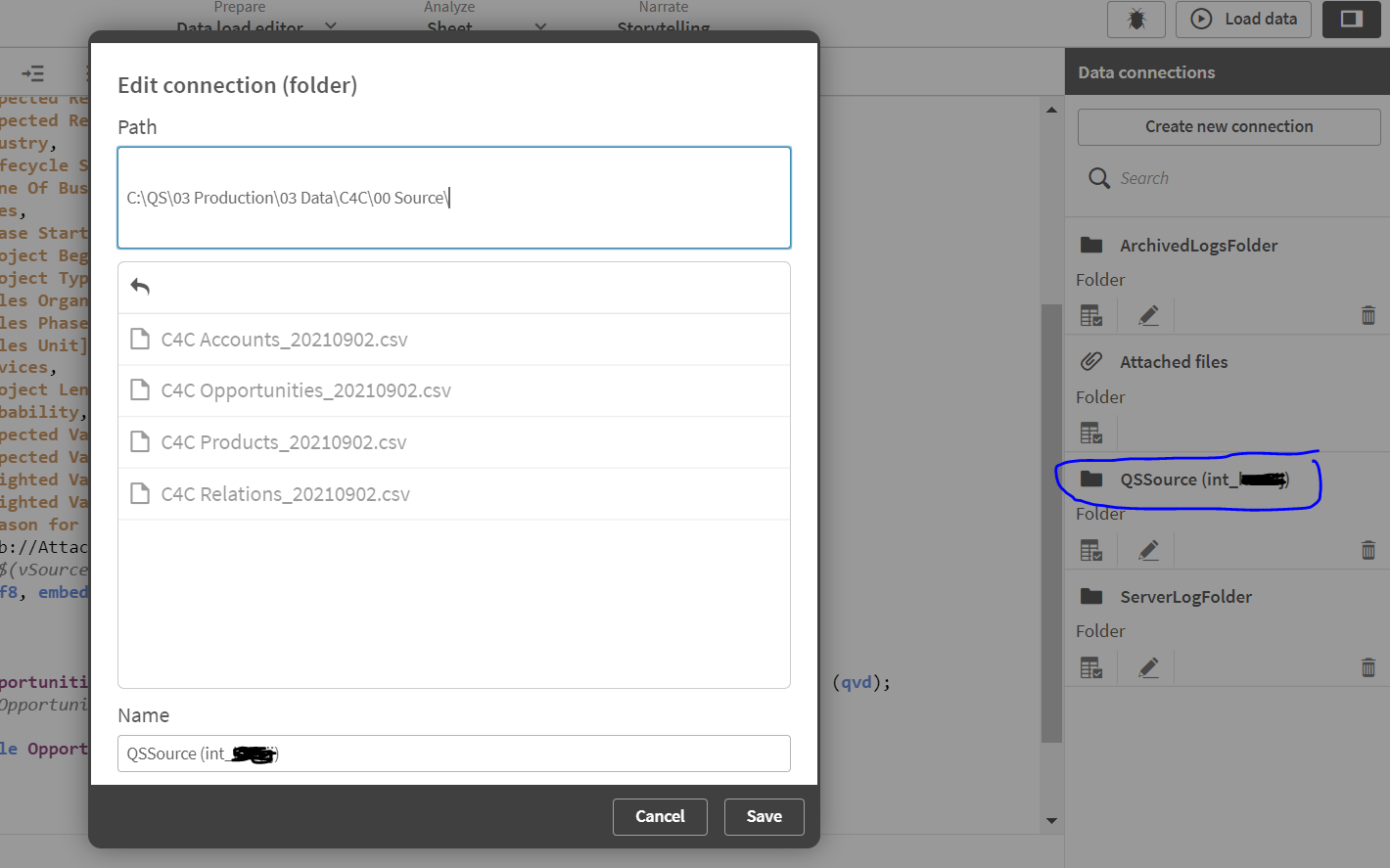 Data connection to folder in Qlik Sense Enterprise... - Qlik Community ...