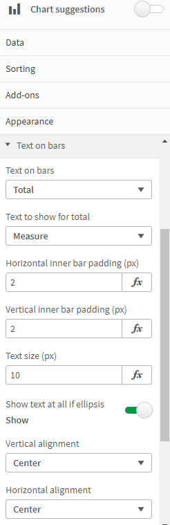 Bar Chart in a Container - Format Totals on top of... - Qlik Community ...