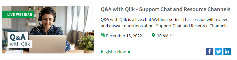 Join Us Live! Q&A with Qlik: Support Chat and Reso... - Qlik Community ...