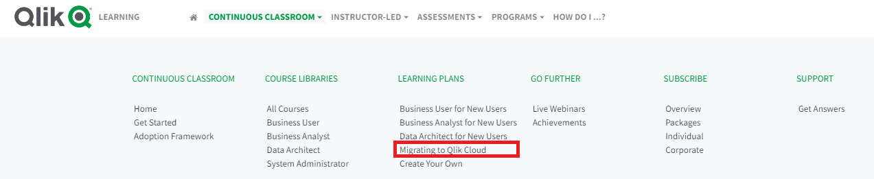 Migrating to Qlik Cloud Learning Plans - Qlik Community - 2027318